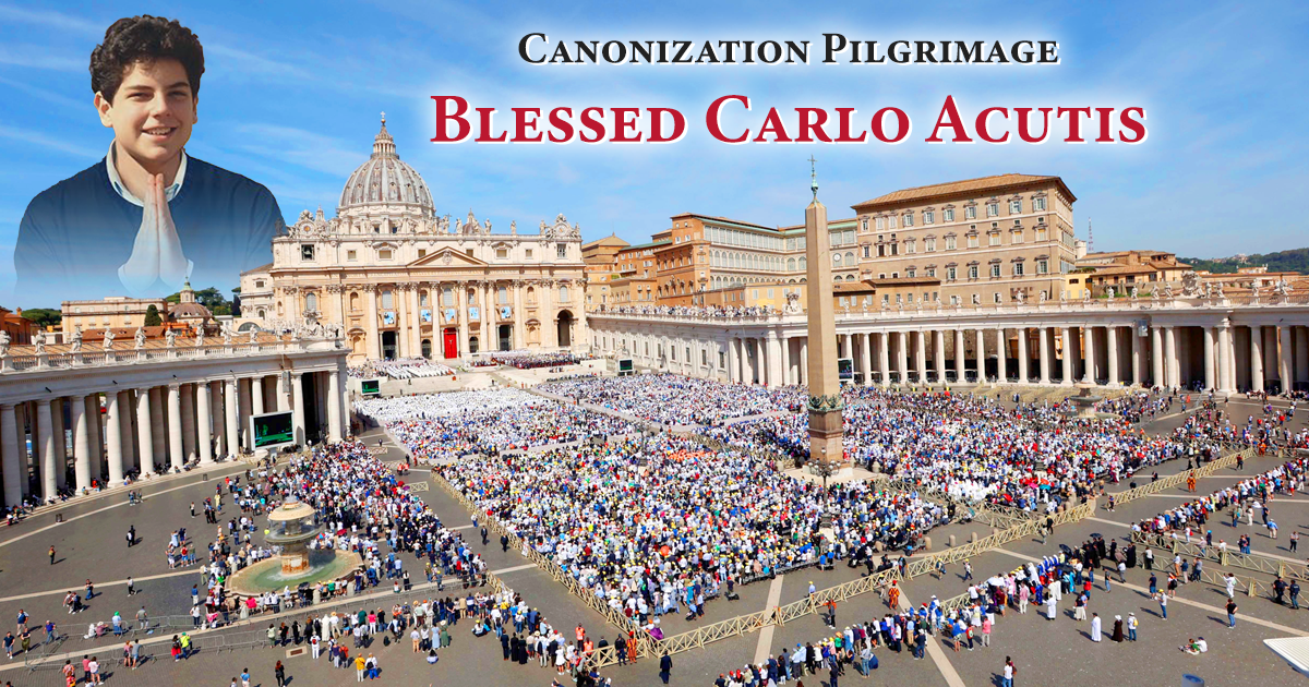 Canonization of Blessed Carlo Acutis - Assisi & Rome with 206 Tours ...